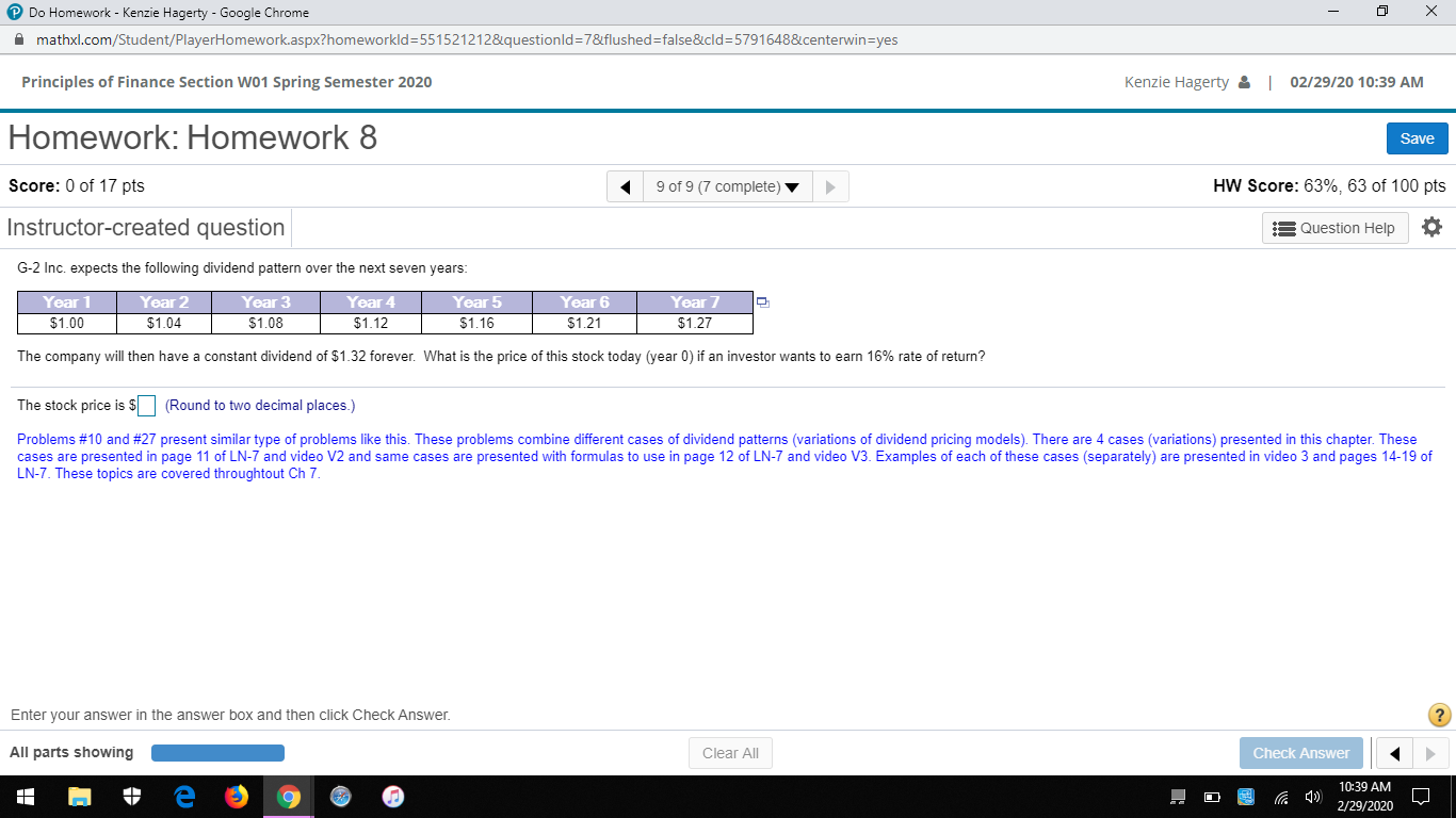 Solved -ox Do Homework -Kenzie Hagerty - Google Chrome | Chegg.com