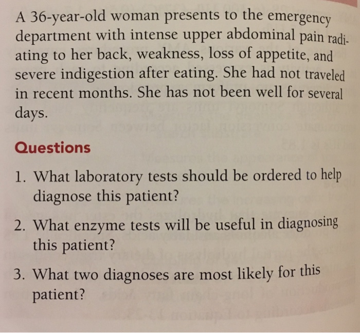 Solved A 36-year-old woman presents to the emergency | Chegg.com