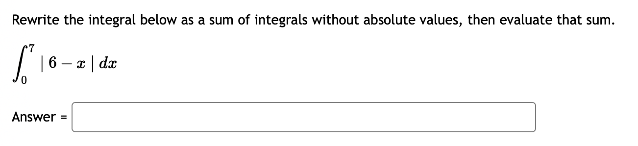 Solved Rewrite the integral below as a sum of integrals | Chegg.com