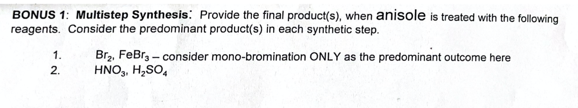 Solved BONUS 1: Multistep Synthesis: Provide the final | Chegg.com