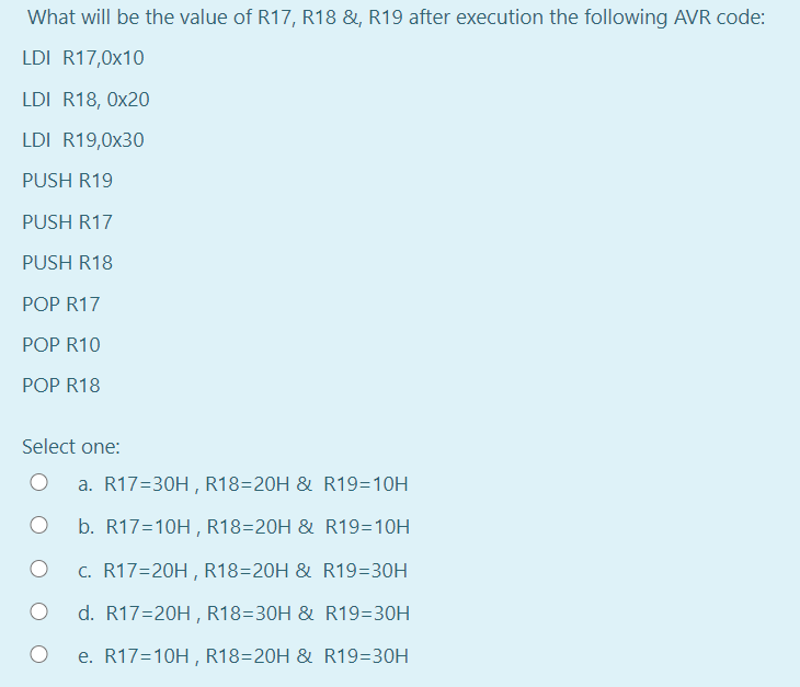 Solved What will be the value of R17, R18 &, R19 after | Chegg.com