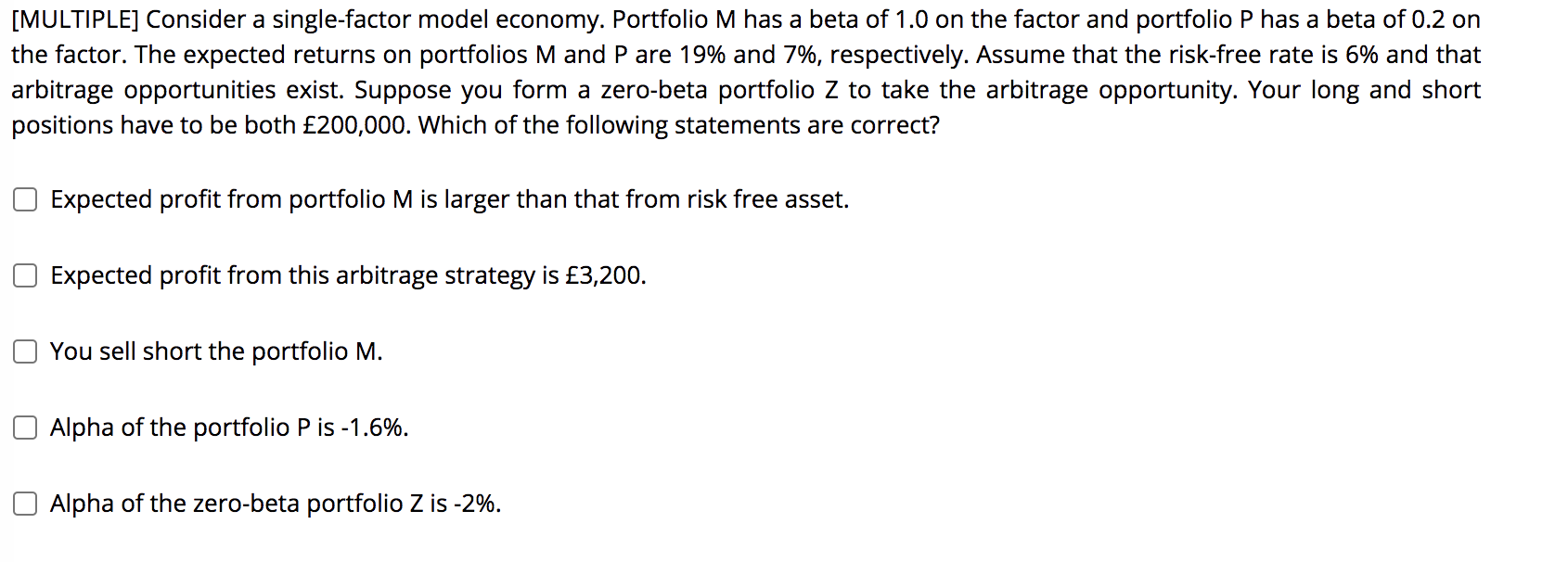 Solved [MULTIPLE] Consider a single-factor model economy. | Chegg.com