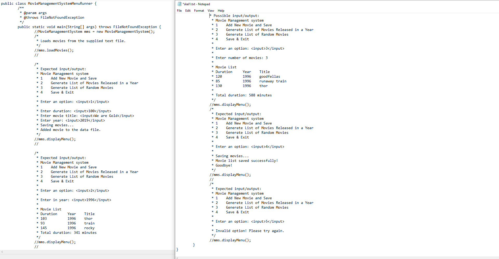 Solved Problem Write a movie management system using | Chegg.com