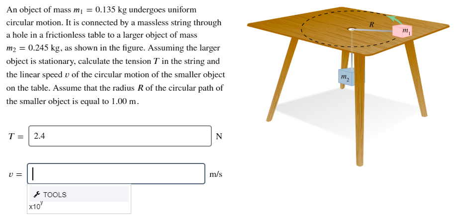 Solved An object of mass m 0.135 kg undergoes uniform | Chegg.com