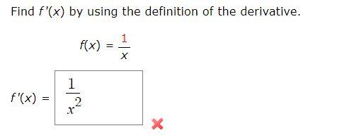 Solved Find f'(x) by using the definition of the derivative. | Chegg.com