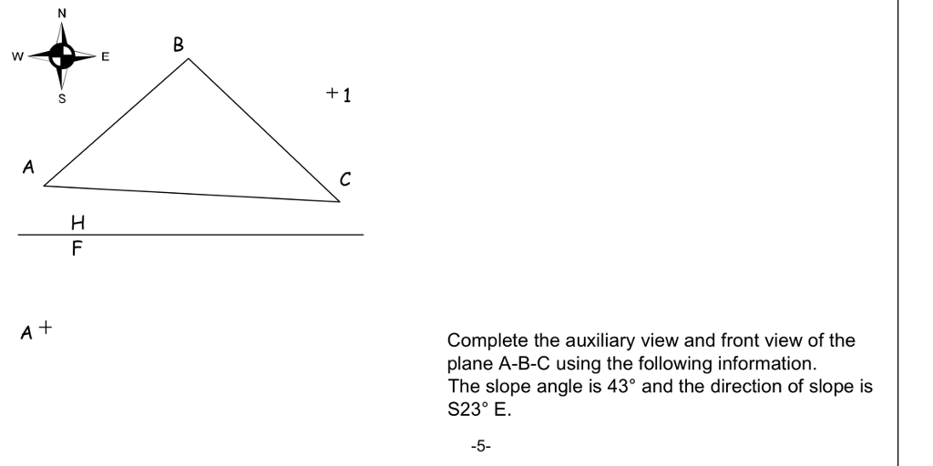 Solved A+ Complete the auxiliary view and front view of the | Chegg.com
