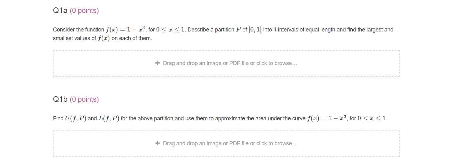 Solved Q1a (0 points) Consider the function f(x) = 1 – x3, | Chegg.com