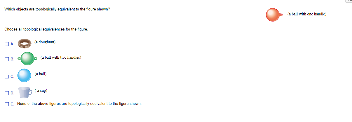 Solved Which objects are topologically equivalent to the | Chegg.com