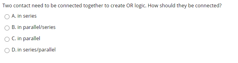 Solved Two contact need to be connected together to create | Chegg.com