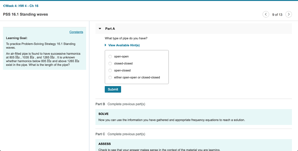 Solved Part A Constants Learning Goal: What type of pipe do | Chegg.com