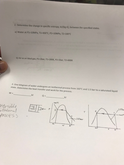 Solved 2. Determine the change in specific entropy, | Chegg.com