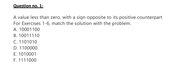 Solved A value less than zero, with a sign opposite to its | Chegg.com