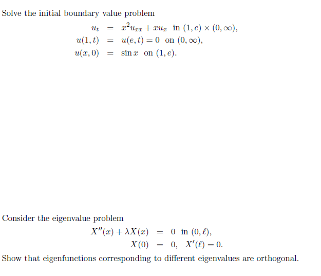 Solved Solve the initial boundary value problem ut r’Uzr + | Chegg.com