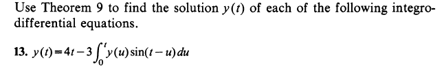 Solved Use Theorem 9 to find the solution y(t) of each of | Chegg.com