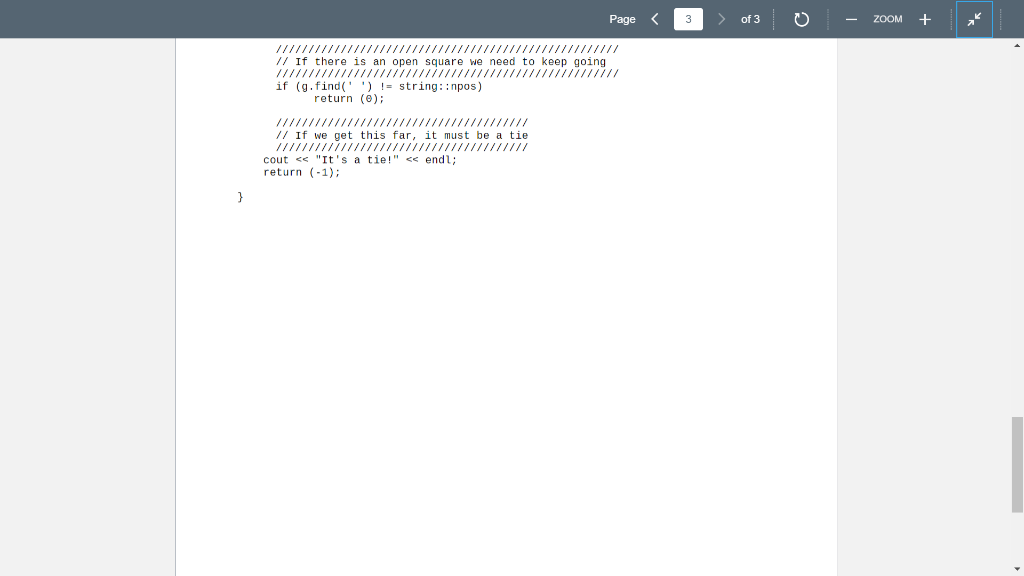 Solved Page of 3 0 - ZOOM + * Assignment: Tic Tac Toe | Chegg.com