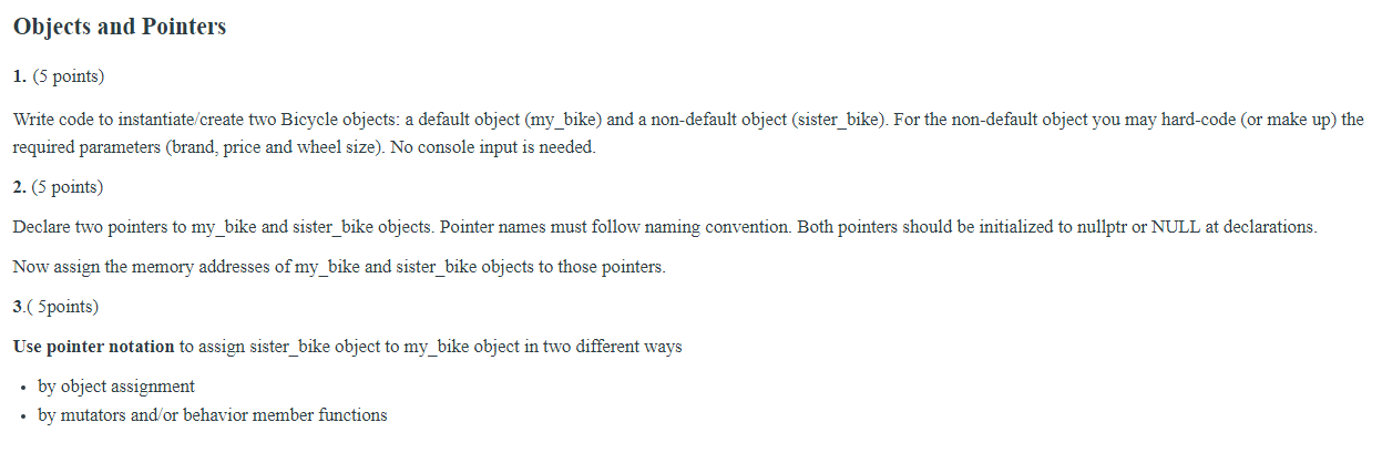 Solved 1. (5 points) Write code to instantiate/create two | Chegg.com