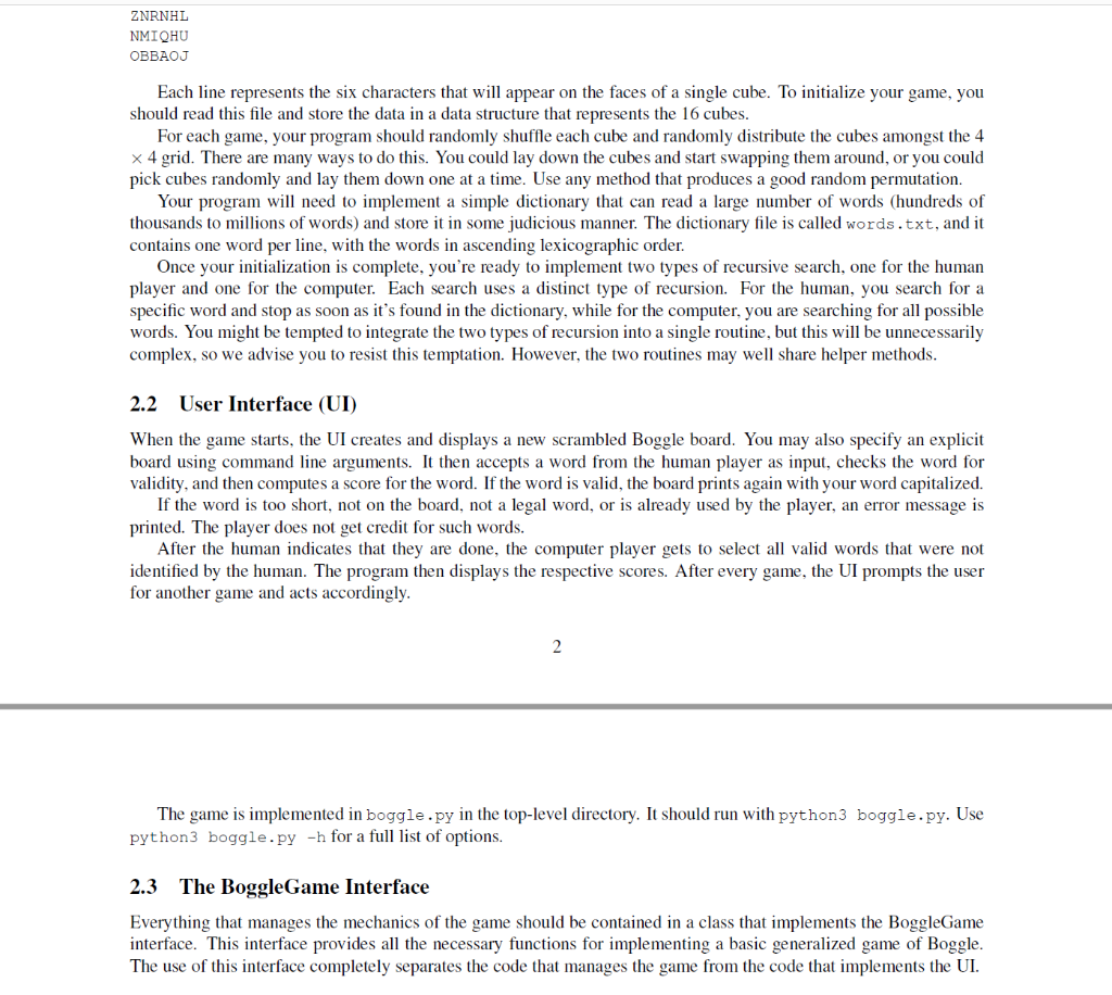 Boggle is a word game played with sixteen cubes, | Chegg.com