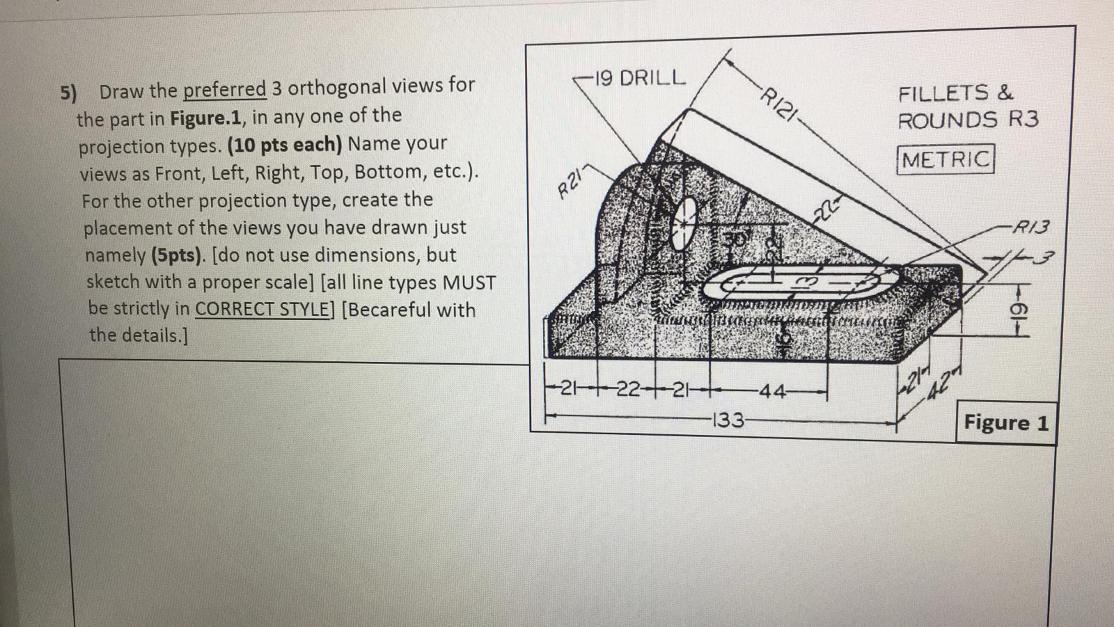 Solved -19 DRILL -R121 FILLETS & ROUNDS R3 METRIC R211 5) | Chegg.com