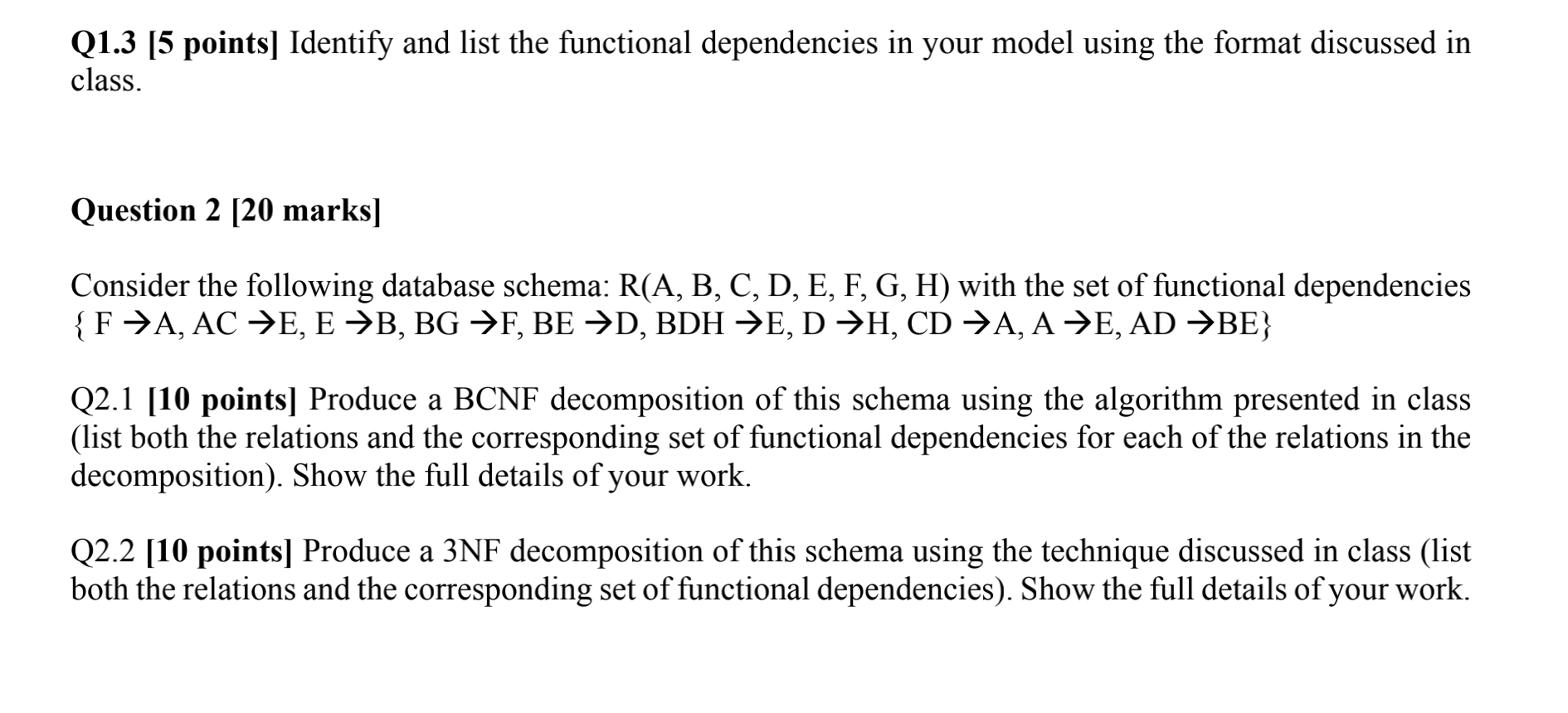 Solved Q1.3 [5 points] Identify and list the functional | Chegg.com