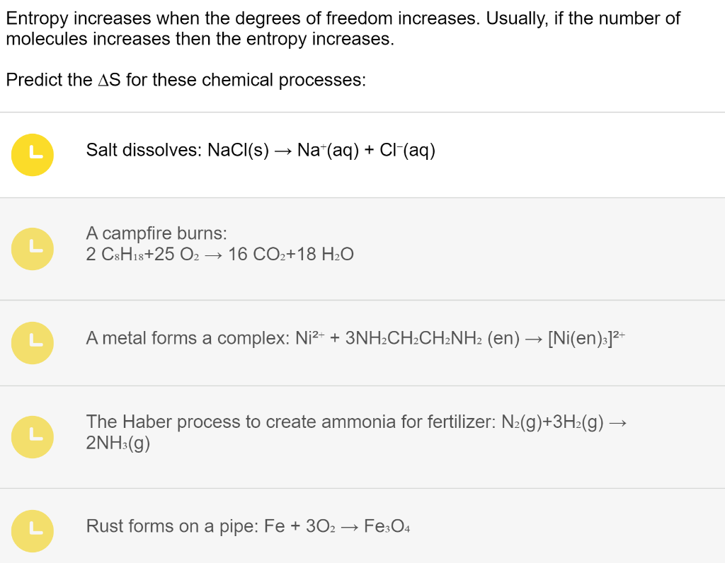 Entropy increases when the degrees of freedom | Chegg.com
