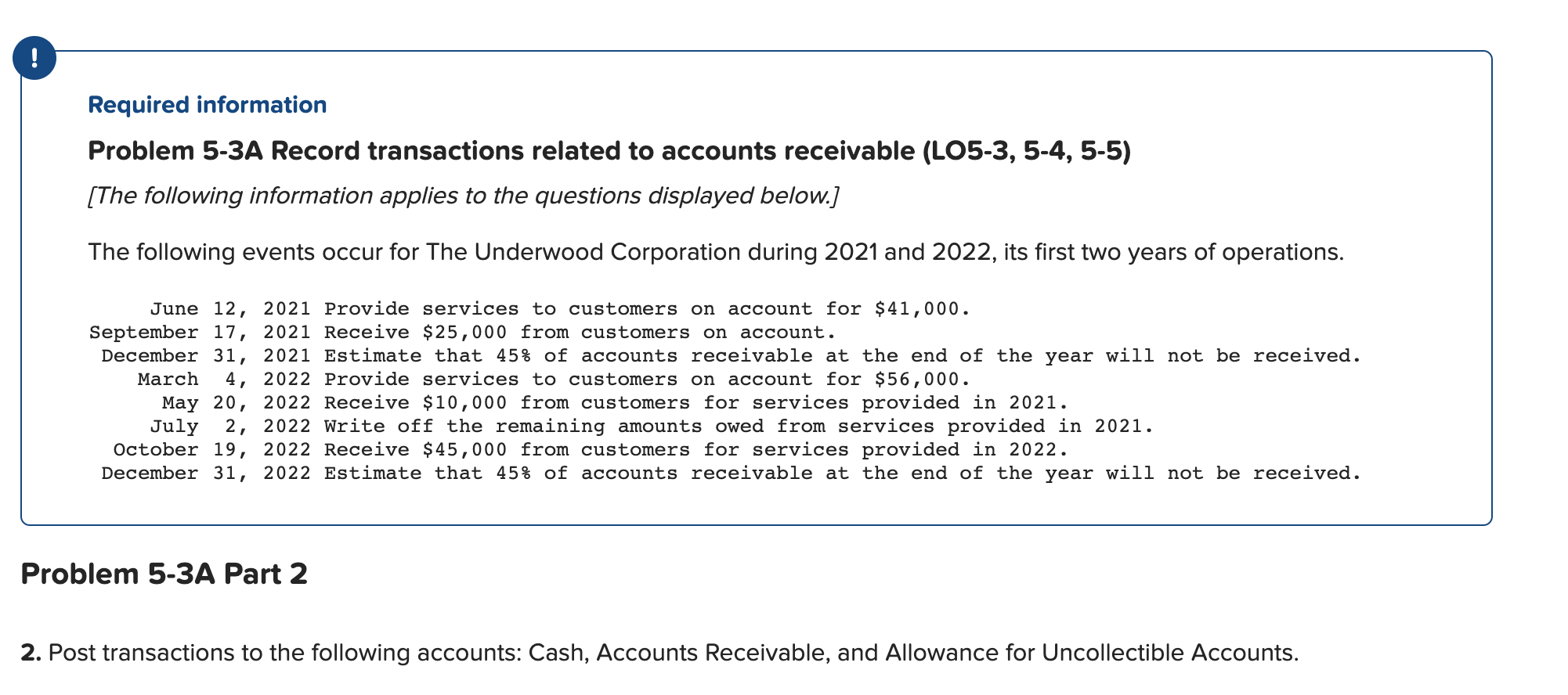 Solved ! Required information Problem 5-3A Record | Chegg.com