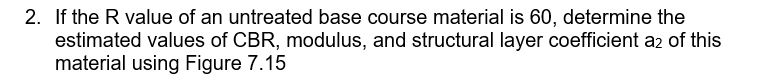 Solved 2. If the R value of an untreated base course | Chegg.com