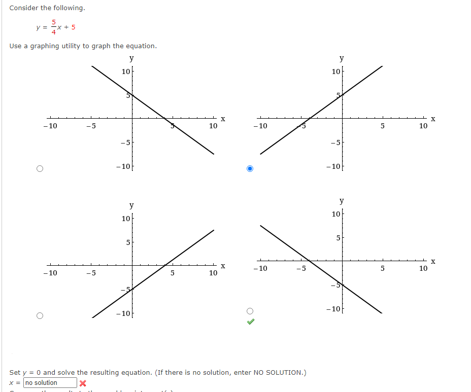 Consider the following. y=45x+5 Use a graphing | Chegg.com