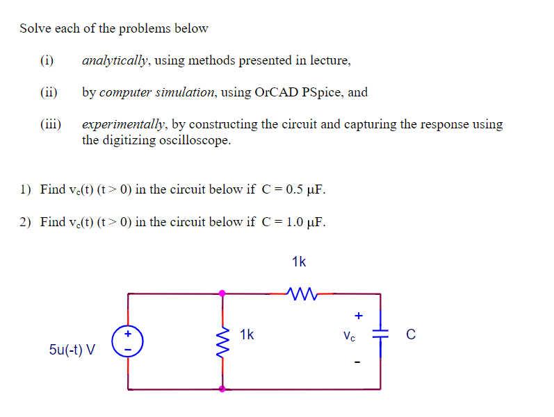 Solved Solve each of the problems below (i) analytically, | Chegg.com
