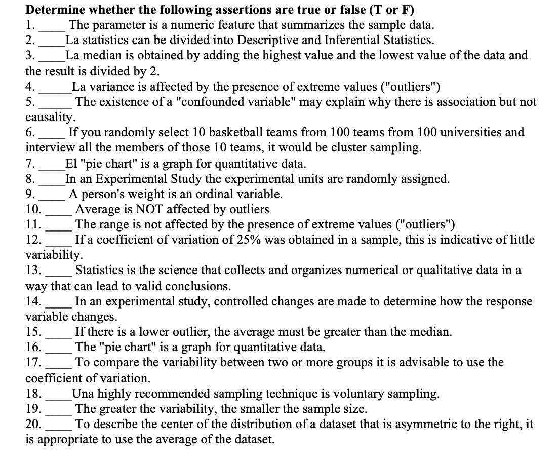 Solved a Determine whether the following assertions are true | Chegg.com