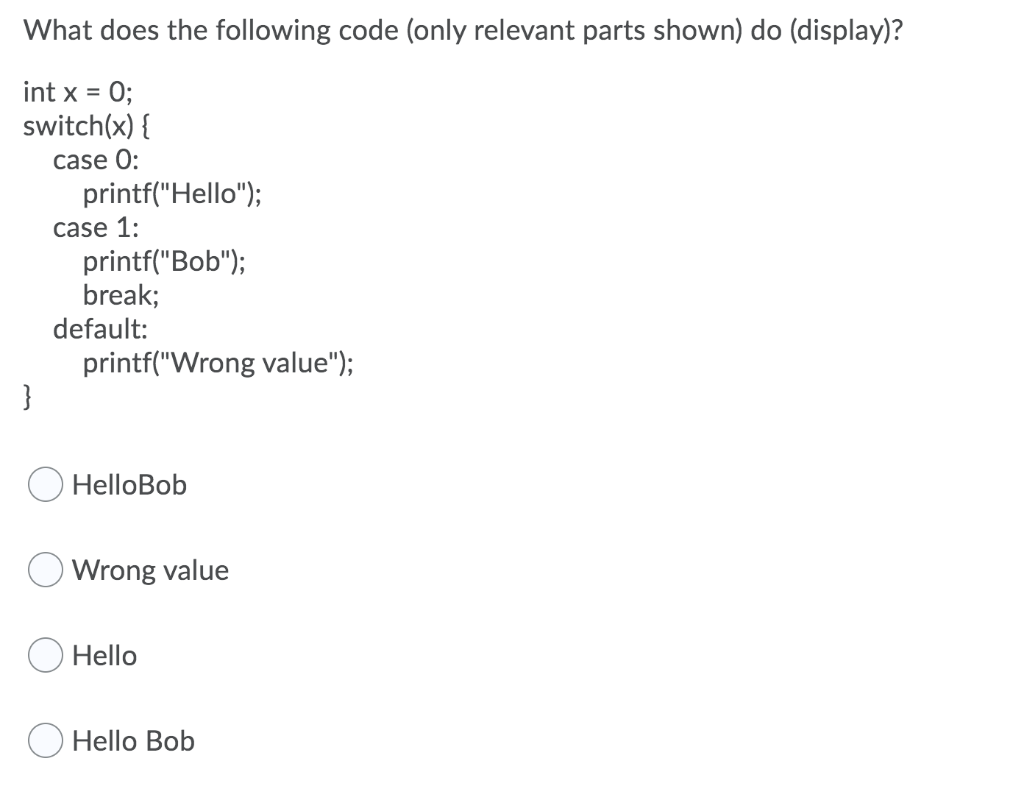 Solved What does the following code (only relevant parts | Chegg.com