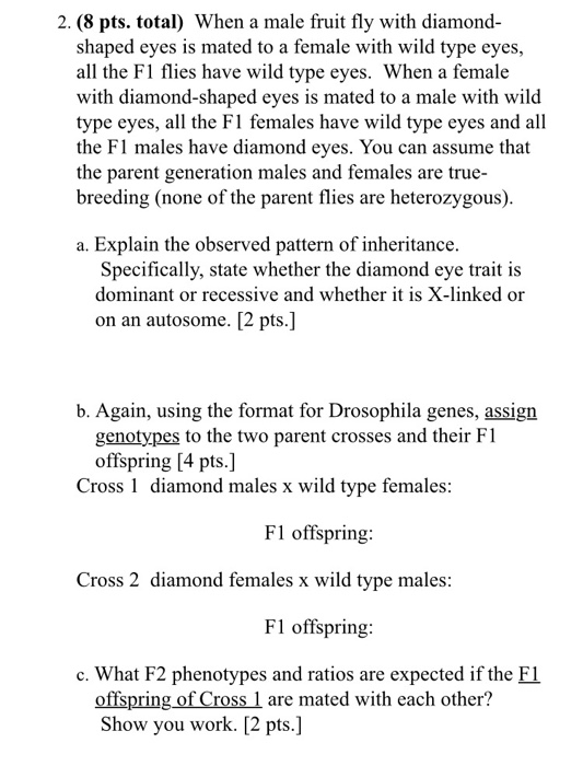 Solved 1. (3 pts. total) A true-breeding (homozygous) mutant | Chegg.com