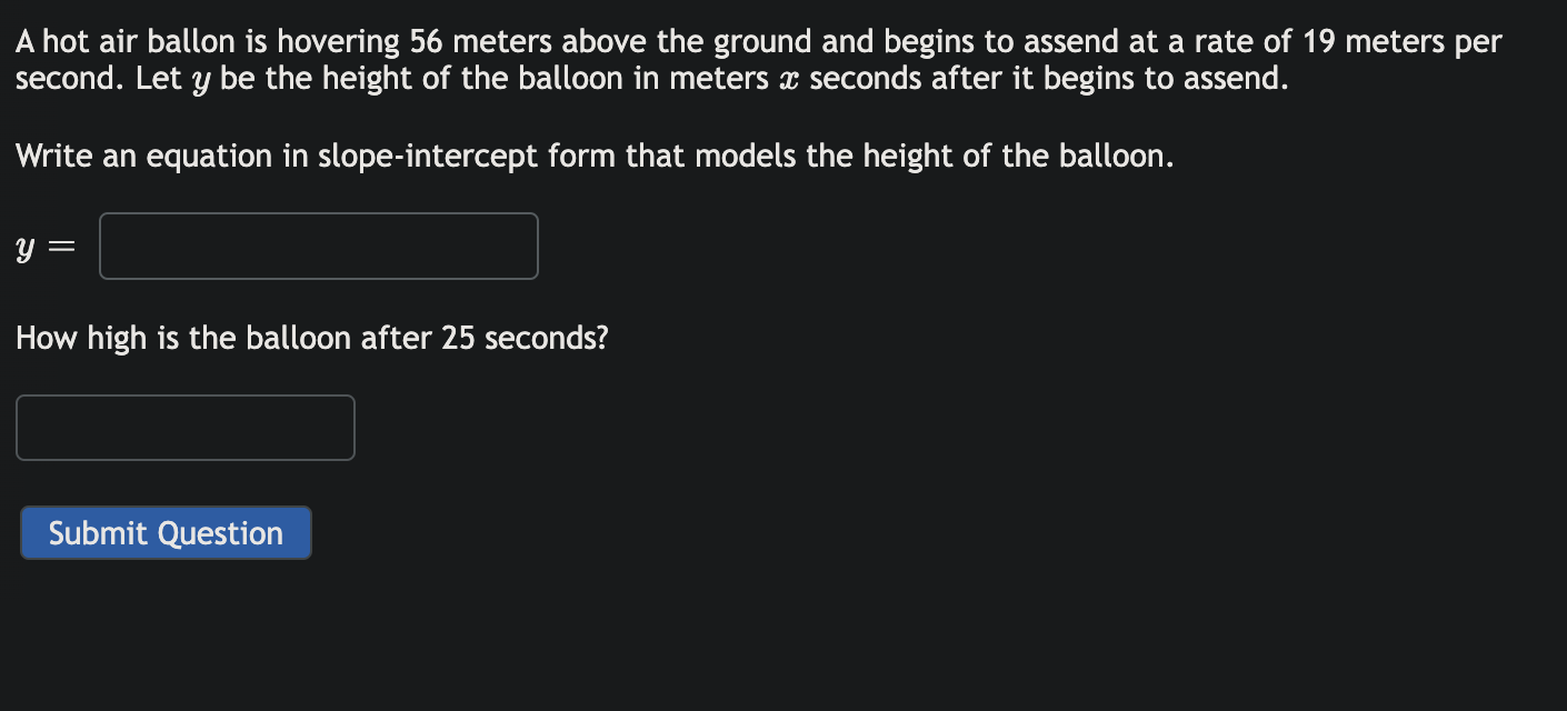 Solved A hot air ballon is hovering 56 meters above the | Chegg.com