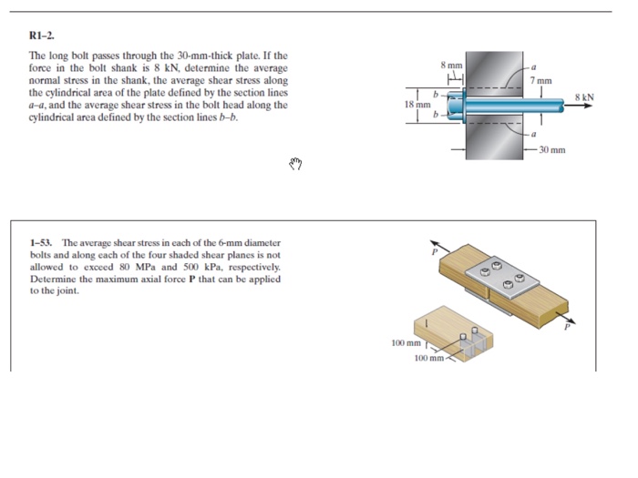 Solved The long bolt passes through the 30-mm-thick plate. | Chegg.com