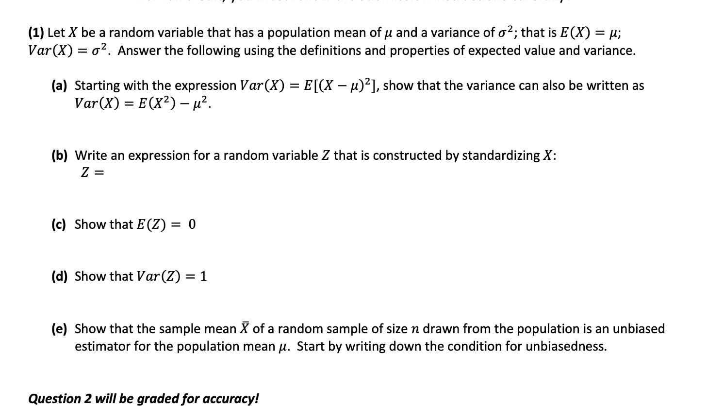 Solved (1) ﻿Let x be ﻿a random variable that has a | Chegg.com