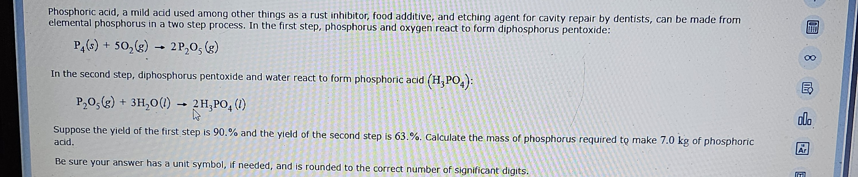 Solved Phosphoric acid, a mild acid used among other things | Chegg.com