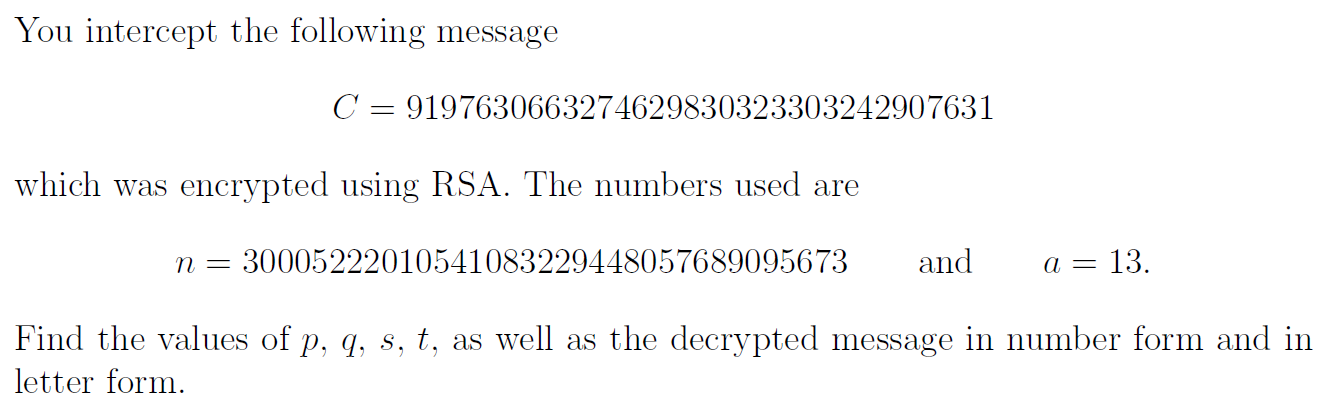 You intercept the following message C = | Chegg.com