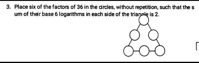 Solved 3. Place six of the factors of 36 in the circles, | Chegg.com