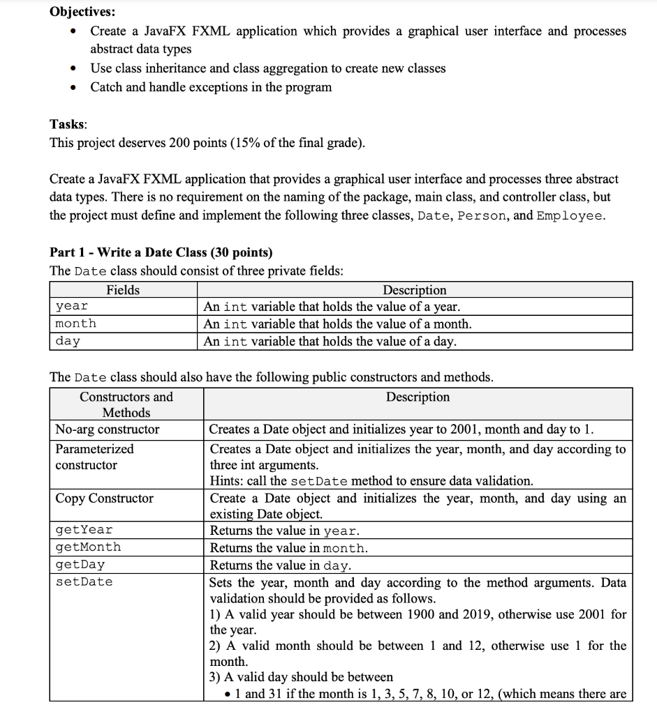 Solved Objectives: Create a JavaFX FXML application which | Chegg.com