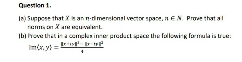 Solved Question 1. (a) Suppose that X is an n-dimensional | Chegg.com