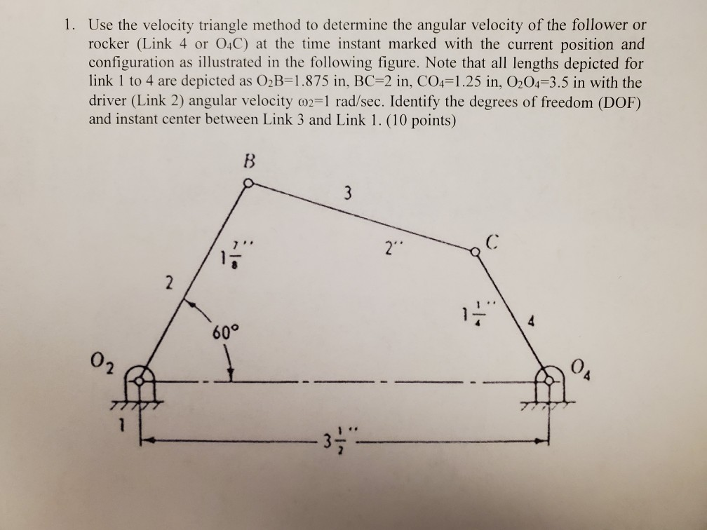 Solved 1. Use the velocity triangle method to determine the | Chegg.com