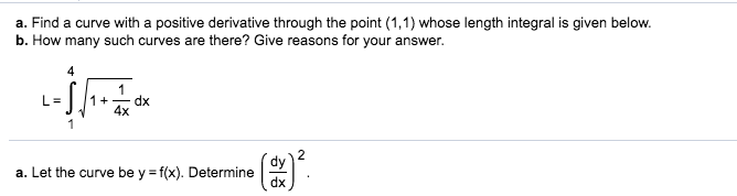 Solved a. Find a curve with a positive derivative through | Chegg.com