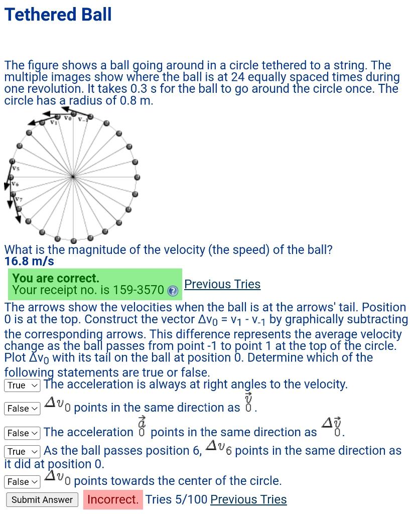 Solved The figure shows a ball going around in a circle | Chegg.com