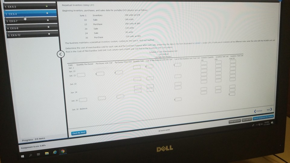Solved 1. EX.6-3 2. EX6-4 3. EX.6-7 4. EX6-8 5 EX 6-12 | Chegg.com