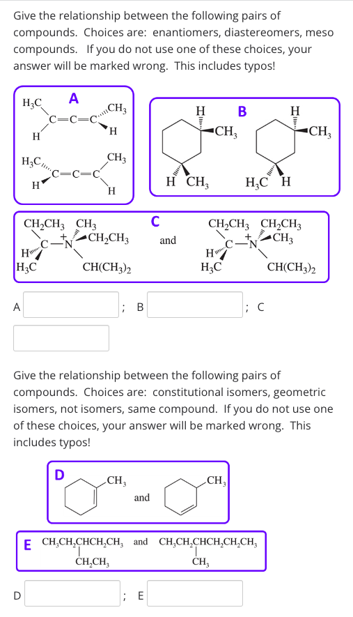 Solved Give the relationship between the following pairs of | Chegg.com