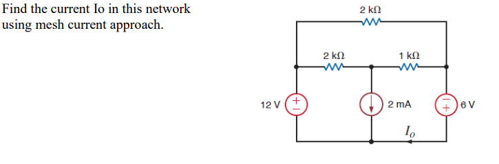 Solved Find the current Io in this network using mesh | Chegg.com