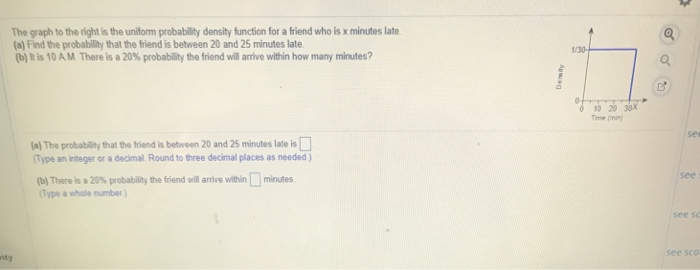 Solved The graph to the right is the uniform probability | Chegg.com