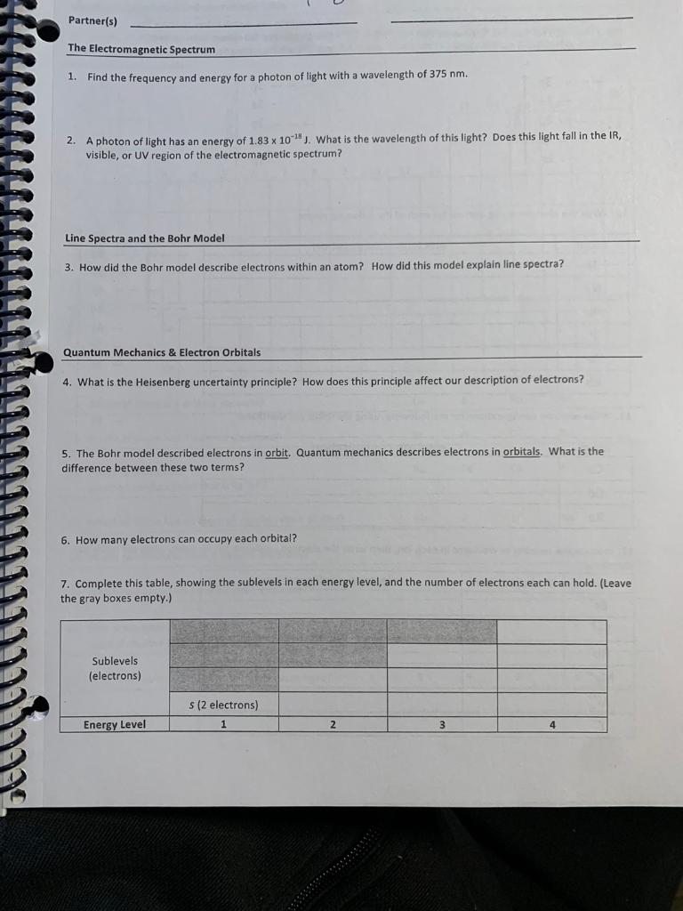 Solved 1. Find the frequency and energy for a photon of | Chegg.com