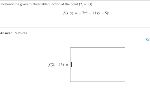 Solved Evaluate the given multivariable function at the | Chegg.com