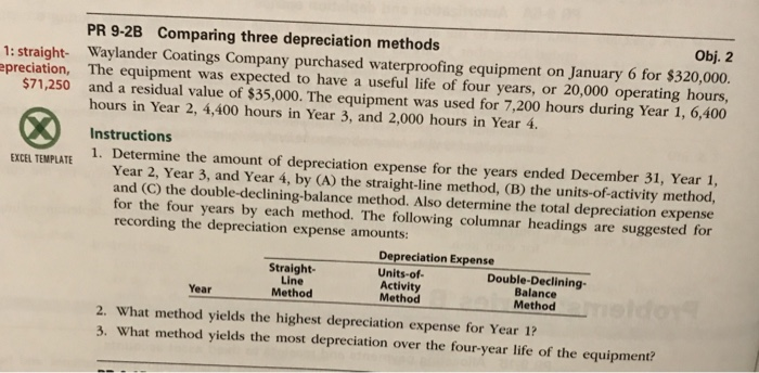 Solved PR 9-2B Comparing three depreciation methods Obj. 2 | Chegg.com