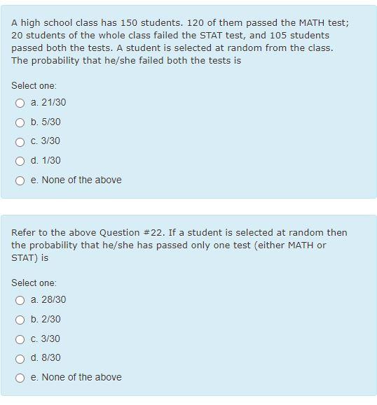 Solved A high school class has 150 students. 120 of them | Chegg.com